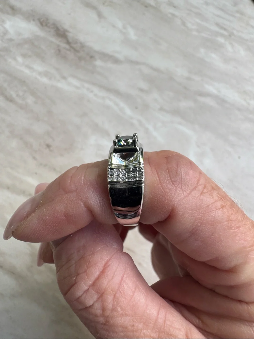 Moissanite | Jewelry | Sterling Silver Ring With Ct Rainbow Blue Stone ...